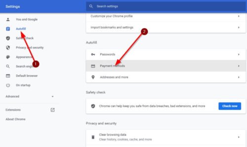 How to View and Manage Credit Card details in Chrome or Firefox