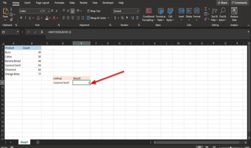 How to use the MATCH function in Excel