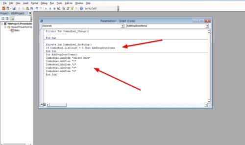 How to insert a drop-down menu in PowerPoint