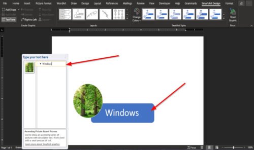 How to convert a Picture to a SmartArt graphic in Word