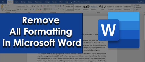 How to clear or remove all Formatting in Word in a single click