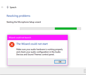 The Wizard could not start microphone in Windows 11/10