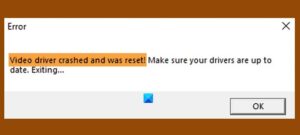 Video Driver crashed and was reset on Windows 11