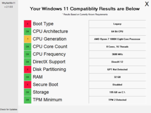 WHY is my PC not compatible with Windows 11 - WhyNotWin11