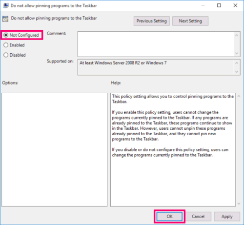 Cannot Pin Apps or Programs to Taskbar in Windows 11