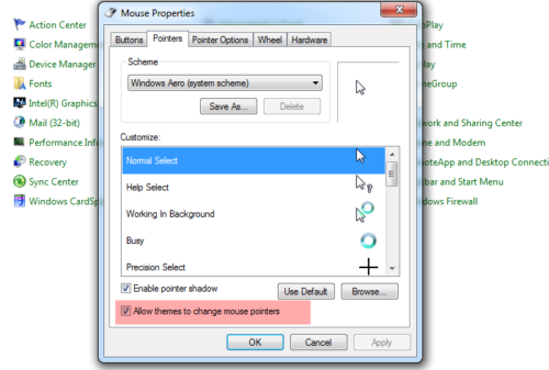 Prevent Themes from changing Mouse Pointer in Windows 11