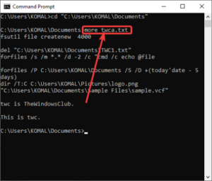 Manage Files and Folders using Command Prompt in Windows 11
