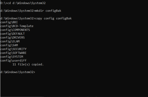 How to restore Registry using Command Prompt in Windows 11