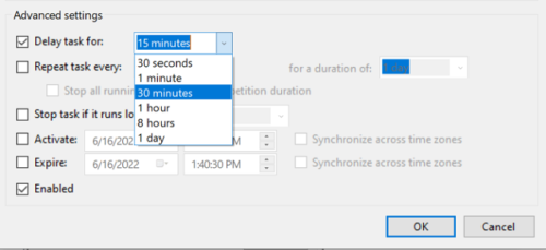 How to delay a Scheduled Task in Task Scheduler in Windows 11/10