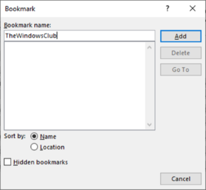 Fix Error, Bookmark not Defined in Word