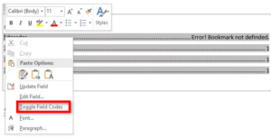 Fix Error, Bookmark not Defined in Word