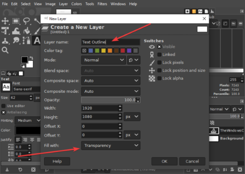 How to outline Text or add a Border to Text in GIMP