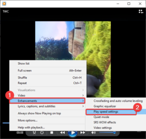 How to change Video Playback Speed Windows Media Player