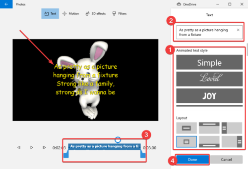 How to create a Lyrical Video using Photos Legacy app in Windows