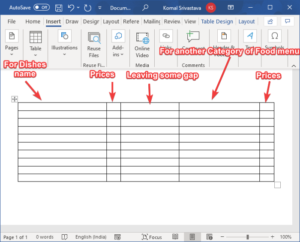 How to create a Restaurant Menu in Word