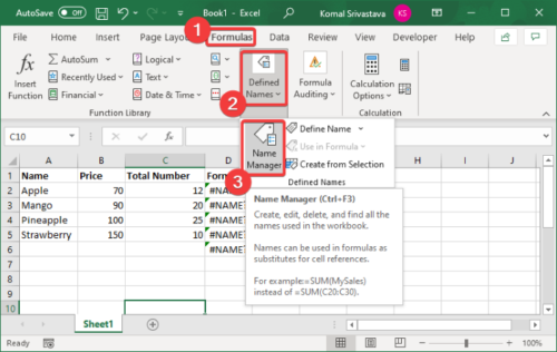 How to remove #NAME? Error in Excel?