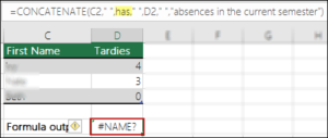 How to remove #NAME? Error in Excel?