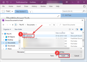 How to Insert a Word Document into OneNote notes