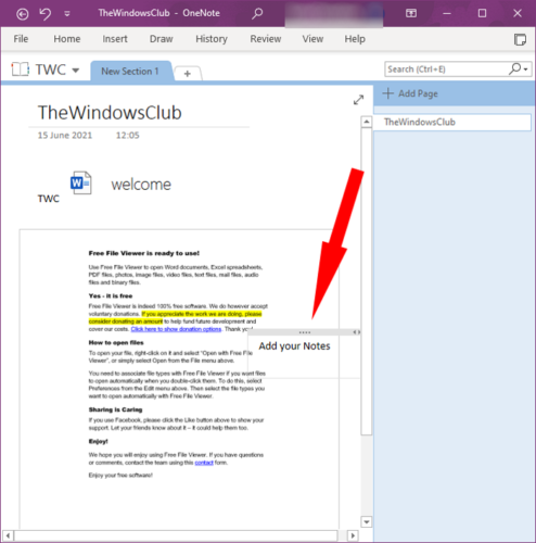 How to Insert a Word Document into OneNote notes