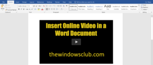 How to insert an Online Video into a Word Document