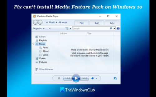 Can’t install Windows Media Feature Pack on Windows 10