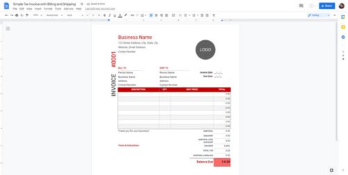 Best Invoice Templates for Google Docs for Freelancers, Small Business