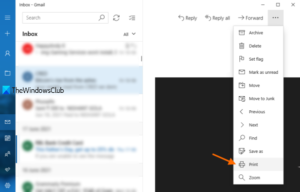 How to Print an Email from Outlook and Mail app in Windows 11/10