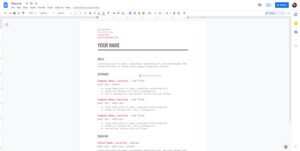 Best Resume Templates for Google Docs to create professional CV