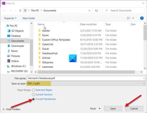 How to convert OneNote to Word or PDF in Windows 11