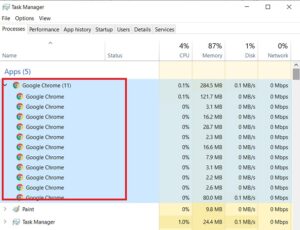 Stop multiple Chrome processes from running in Task Manager