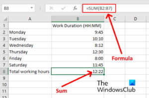 How to add or sum Time in Excel