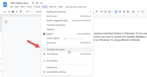 How to translate Google Docs documents into any language
