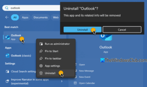 How to uninstall new Outlook or Mail App in Windows 11