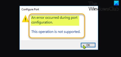 An Error Occurred During Port Configuration On Windows 11 10
