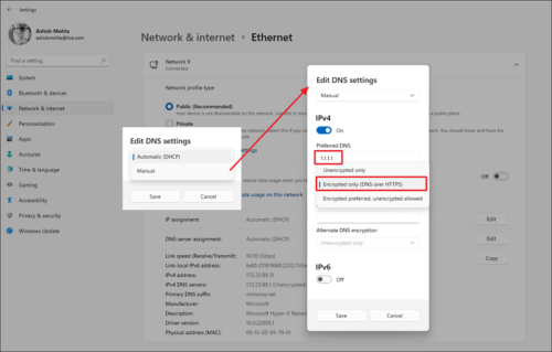 How to enable DNS over TLS in Windows 11