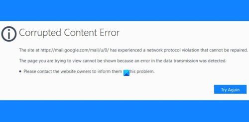 Corrupted Content Error in Gmail when using Firefox