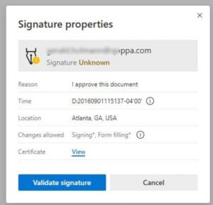 How to enable and validate Digital Signature for PDF in Edge