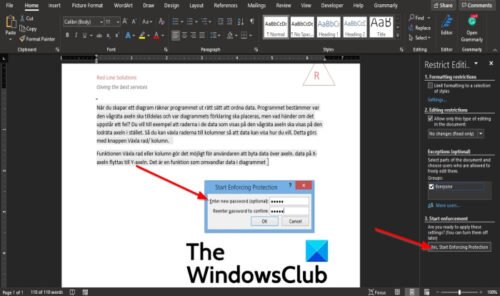 How to lock and protect Header and Footer in Word