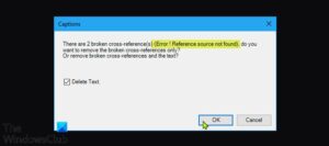 Error, Reference source not found Microsoft Office issue