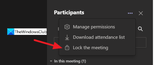 How to lock meetings in Microsoft Teams