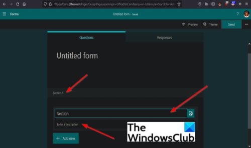 How to add Sections in Microsoft Forms