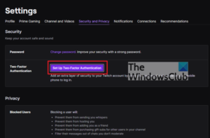 Twitch Error 788078D4, Two-factor authentication is required to stream
