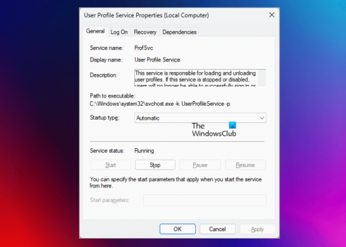 User Profile Service failed the logon, User profile cannot be loaded