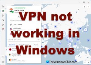 Internet not working after disconnecting VPN on Windows PC