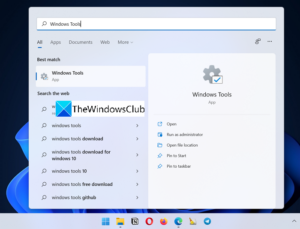 How to open Windows Tools in Windows 11