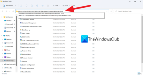 How to open Windows Tools in Windows 11