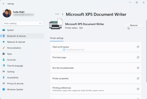How to Remove Microsoft XPS Document Writer Printer in Windows 11/10