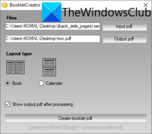 How to create a Booklet from PDF document on Windows PC