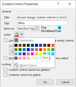 How to add and change Content Controls in Word