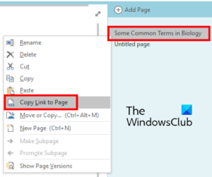 How to create links in OneNote